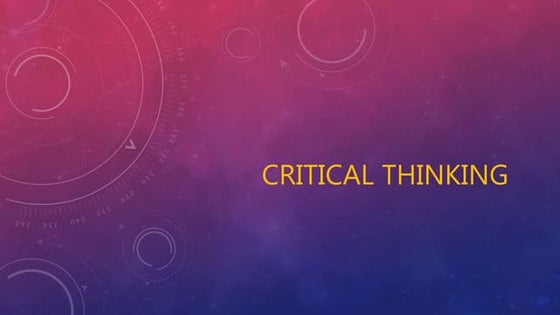 Critical Thinking | PPT