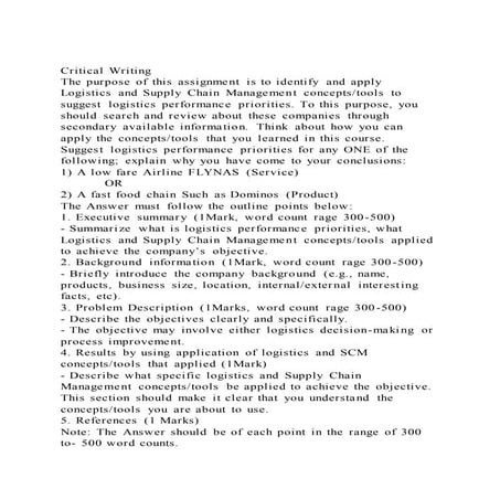 Critical WritingThe purpose of this assignment is to identify an | DOCX