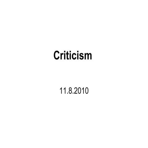 Criticism | PPT
