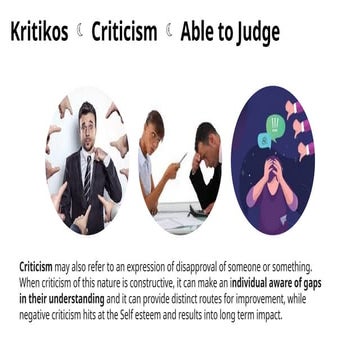 Criticism an integral part of our lives. | PPT