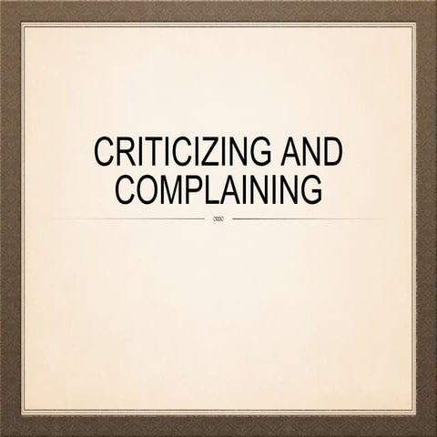 Criticizing | PPTX