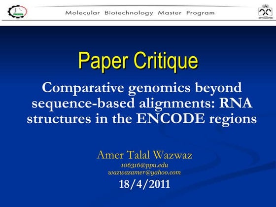 How to write a critique | PPT