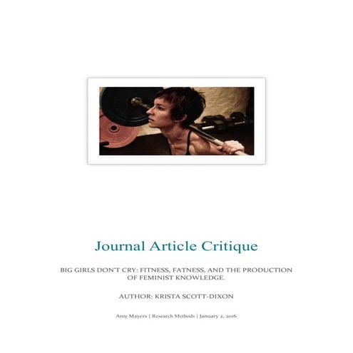Journal Article Critique | PDF