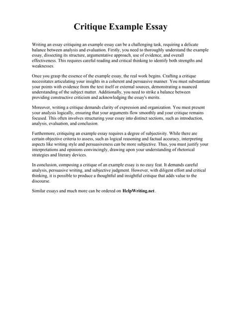Examples Of Critique Essays.pdf