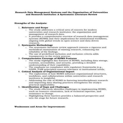 Critique on Research Data Management Systems and the Organization of ...