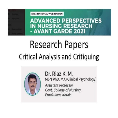Critiquing research | PPTX