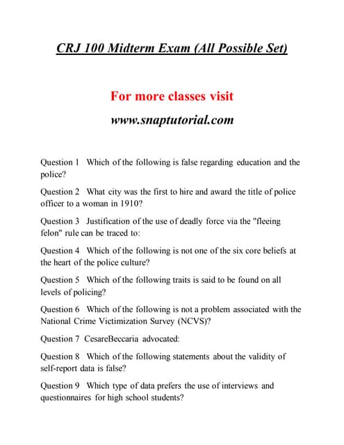 Extra credit cja 101 intro to criminal justice | PDF