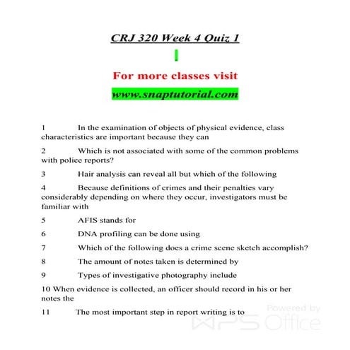 Crj 320 Success Begins / snaptutorial.com