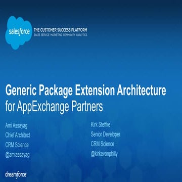 Crm Science Dreamforce 14 Generic Package Extension Architecture