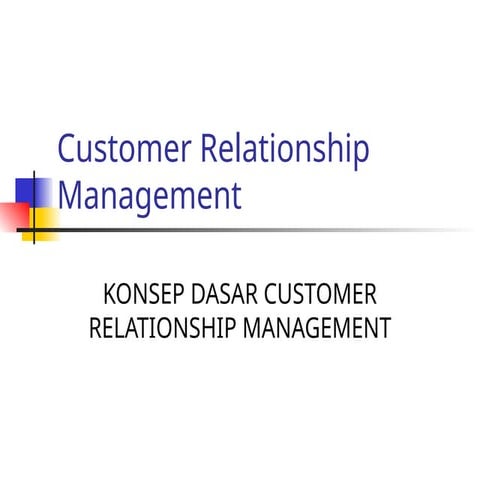 customer relationship manajemen manajemen hubungan pelanggan | PPT