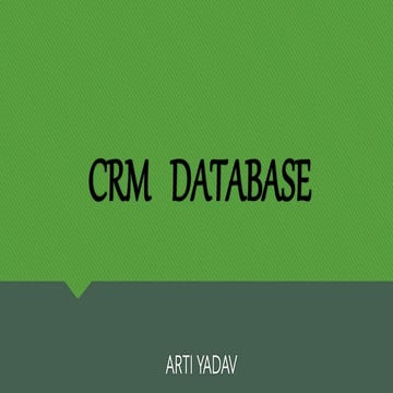 Crm database | PPTX
