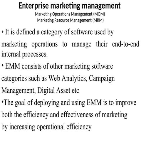 CRM Enterprise marketing and its management | PPT