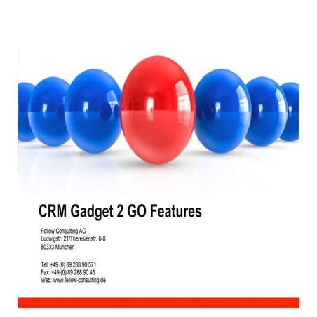 Crm gadget 2 go Features | PDF