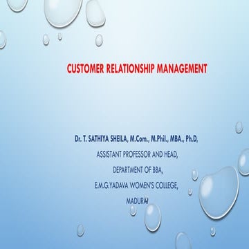 Customer relationship management notes for Bcom students | PPTX