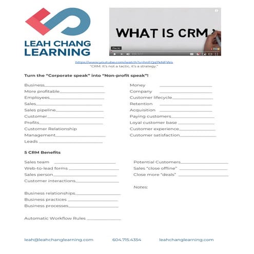Leah Chang — CRM video worksheet | PDF
