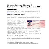 Croatia Drivers License | Information | Driving License INC