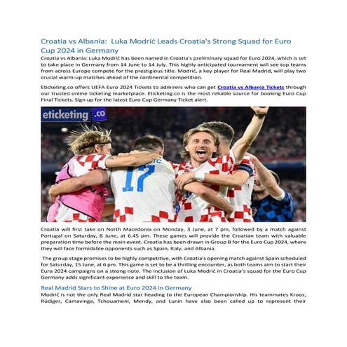 Croatia vs Albania Luka Modrić Leads Croatia's Strong Squad for Euro ...
