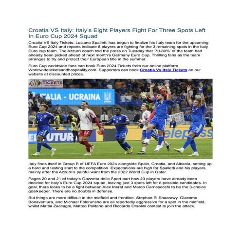 Croatia VS Italy-Italy’s Eight Players Fight For Three Spots Left In ...