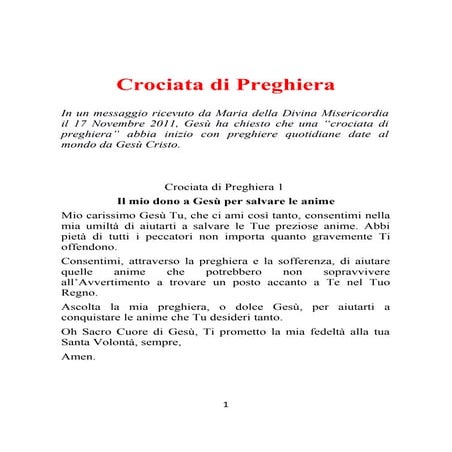 Crociata di preghiera | DOC