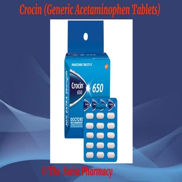 Crocin (Generic Acetaminophen Tablets) | PDF