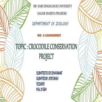 CROCODILE PROJECT ECOLOGY CONSERVATION OF CROCODILES | PPTX