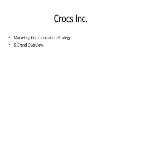 Crocs Marketing Strategy: Rise & Fall | PDF