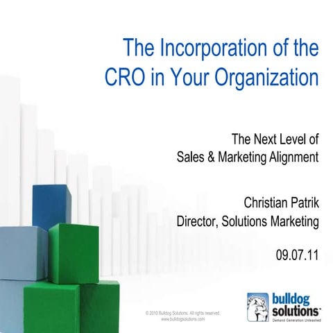 The Incorporation of the CRO in Your Organization | PPTX