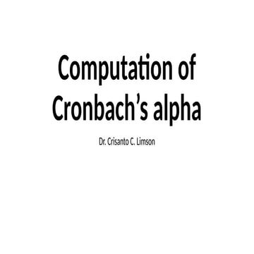 Lesson Presentation for Cronbachs Alpha Grade 9 STE | PPTX
