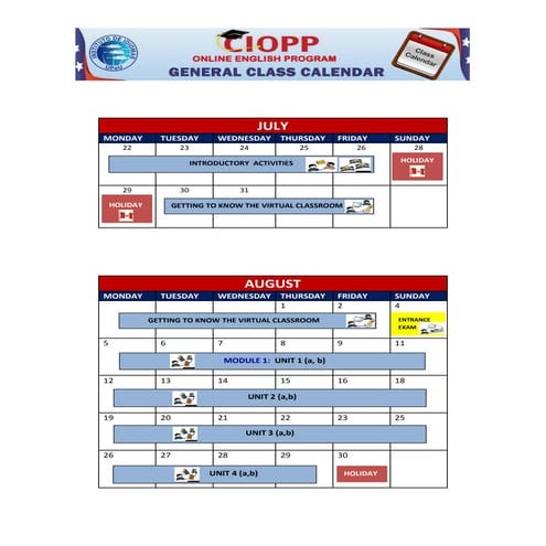 Class calendar CIOPP 2013-II (Jul- Dic) | PDF