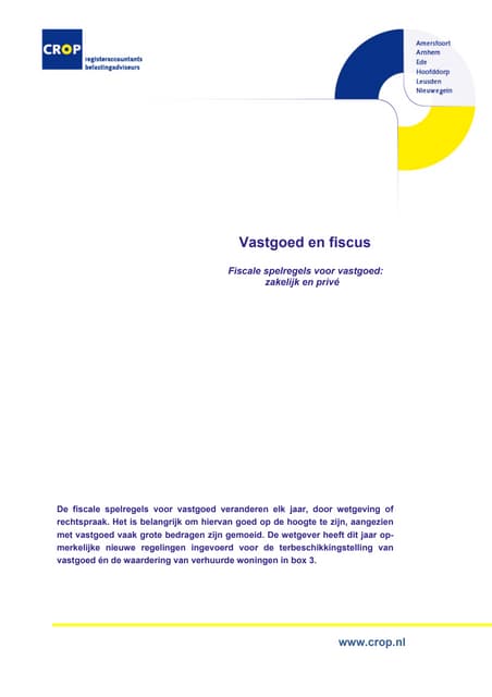Levering van vastgoed, wees alert op btw | PDF