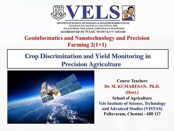 Geoinformatics For Precision Agriculture | PPTX