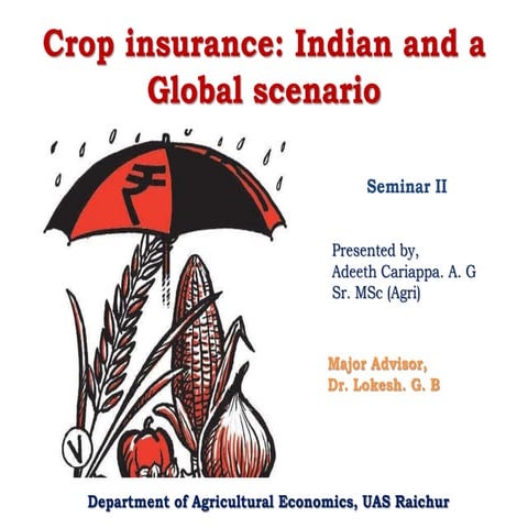 Crop insurance - Indian and Global Scenario | PPTX