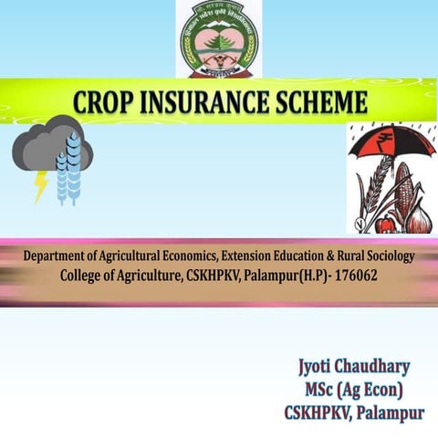 Crop insurance in India | PPTX