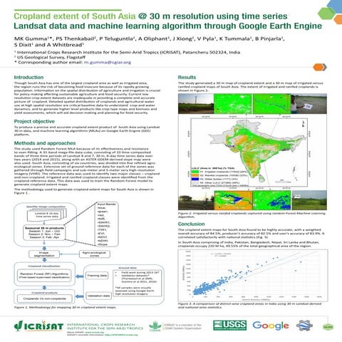 Cropland extent of South Asia @ 30 m resolution using time series Landsat data and machine ...