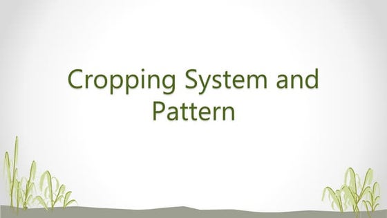 Multiple cropping systems | PPTX | Agriculture | Industries
