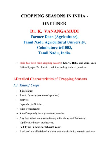 AGRICULTURAL SEASONS & CROPPING PATTERN.ppt