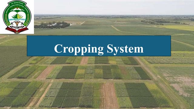 Cropping System and types of cropping system | PPT Cropping System and types of cropping system | PPT