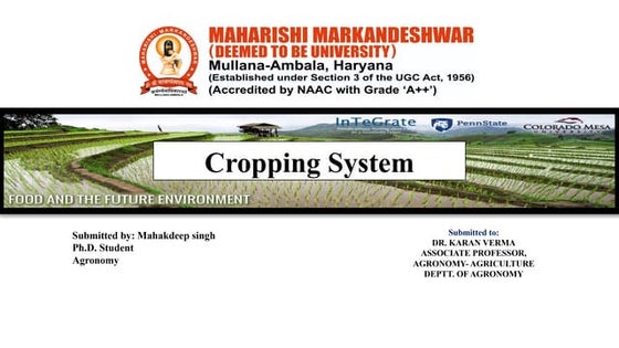 Multiple cropping systems | PPTX | Agriculture | Industries