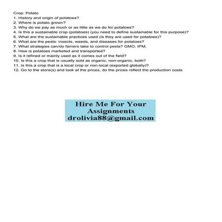 Crop Potato 1 History and origin of potatoes 2 Where is.pdf ...