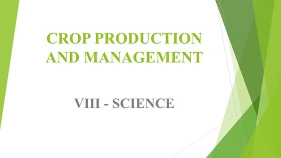 Class 8 science chapter 1 Crop Production and Management | PPTX ...