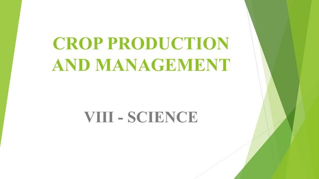 Basic practices of crop production | PDF