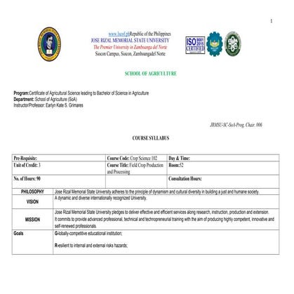 CROP_SCIENCE_SYLLABUS[1].docx for school of agriculture | DOCX