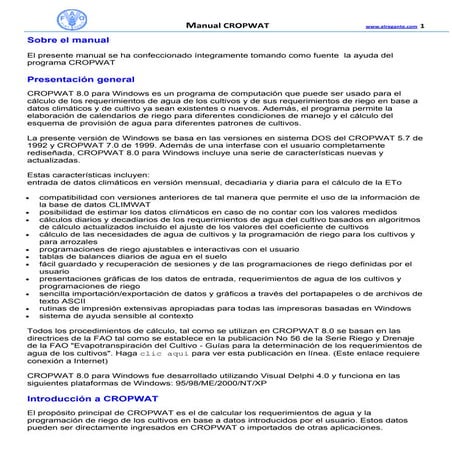 Cropwat 8,0 | PDF
