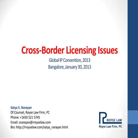 Cross-Border Licensing Issues | PPTX