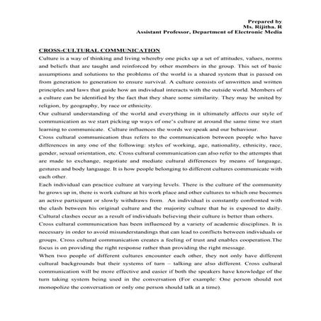 Cross cultural communication | PDF