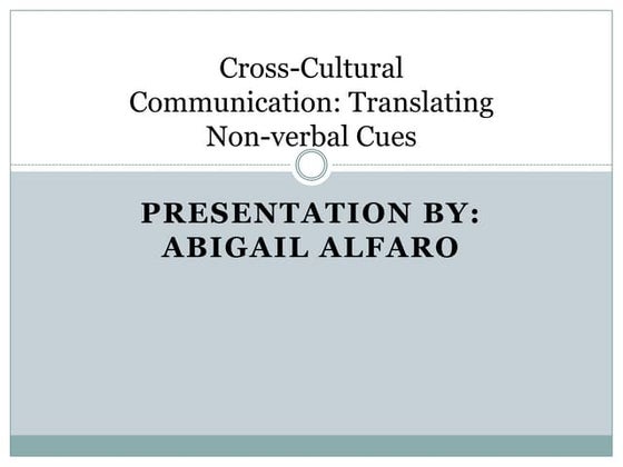 Non verbal communication | PDF