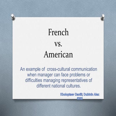 Cross cultural communication (example) | PPTX | Business | Business and ...