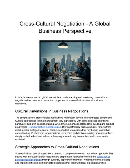 CROSS CULTURAL NEGOTIATION BY PANMISEM NS | PPT