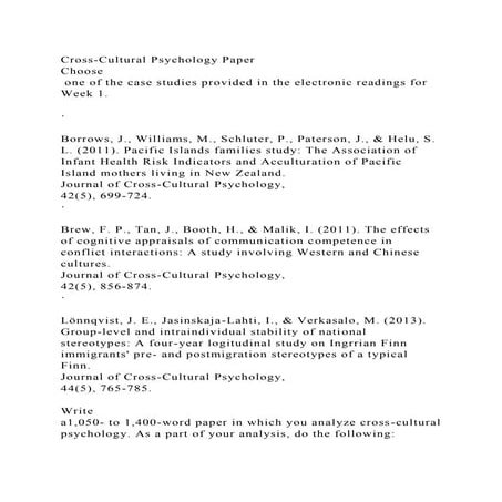 Cross-Cultural Psychology PaperChoose one of the case studies pr.docx