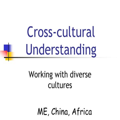 Cross cultural understanding | PPTX
